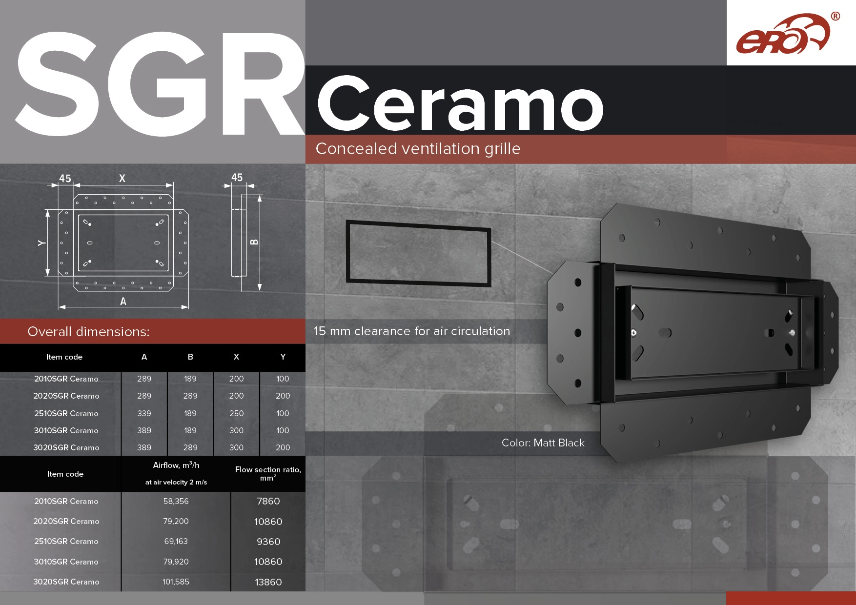 SGR Ceramo is a concealed ventilation grille for tile