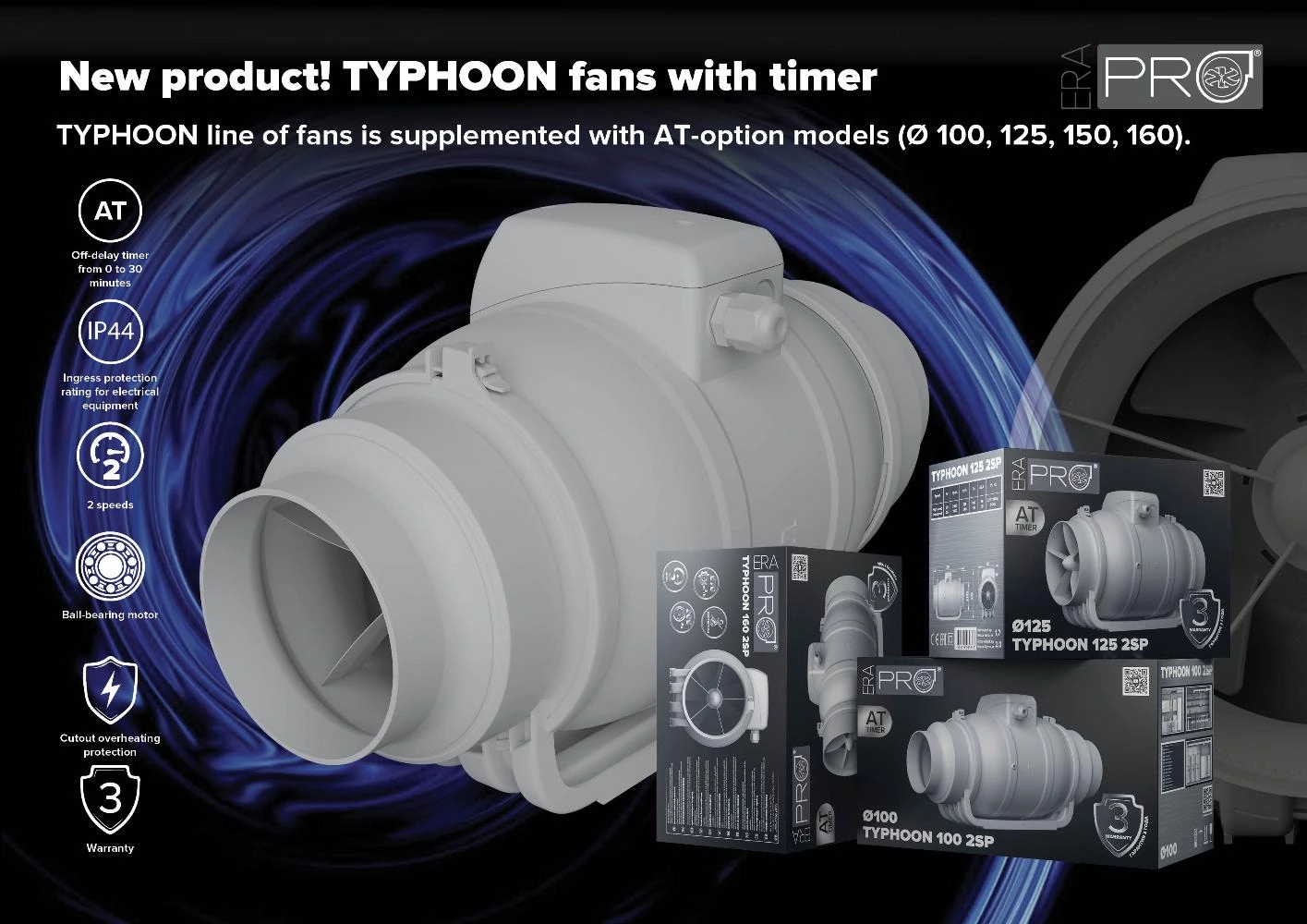New product! TYPHOON fans with timer